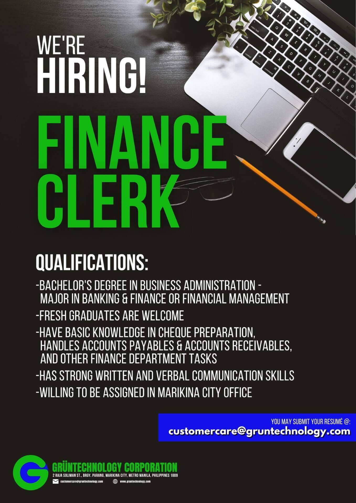 Finance Clerk - Grüntechnology
